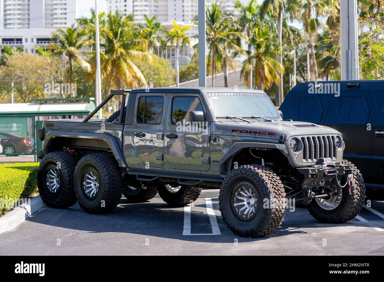 Miami, FL, USA - February 5, 2022: Photo of a custom built Jeep ...
