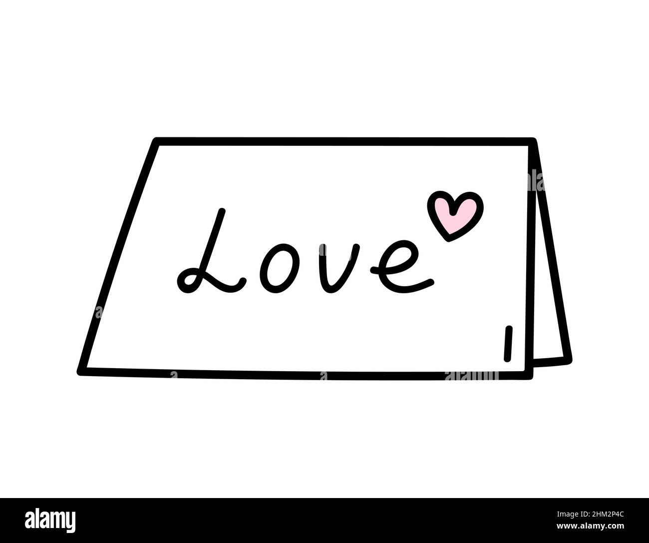 Cute love confession card isolated on white background. Vector hand ...