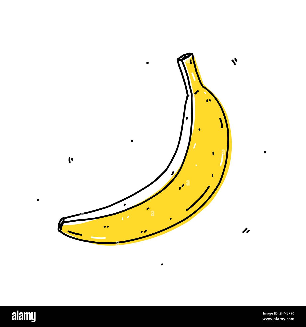 Yellow banana isolated on white background. Organic healthy food ...