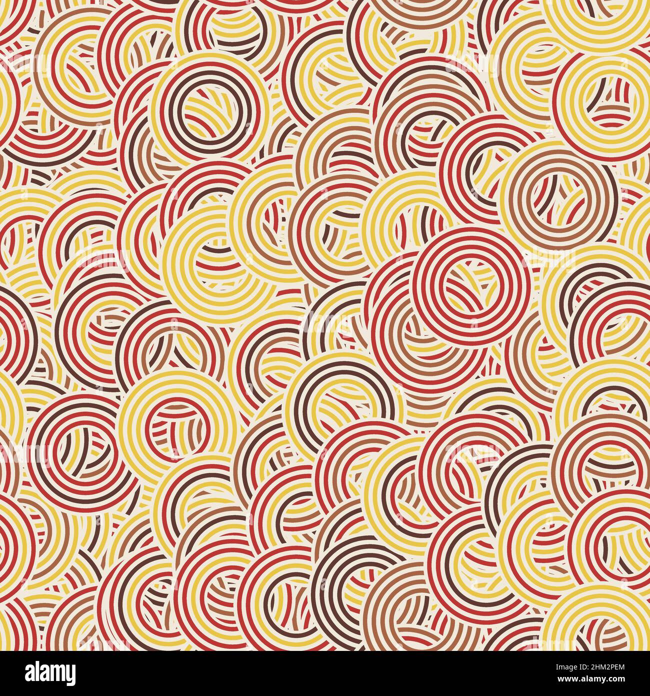 Seamless concentric circle in retro colors dizzy surface pattern design ...