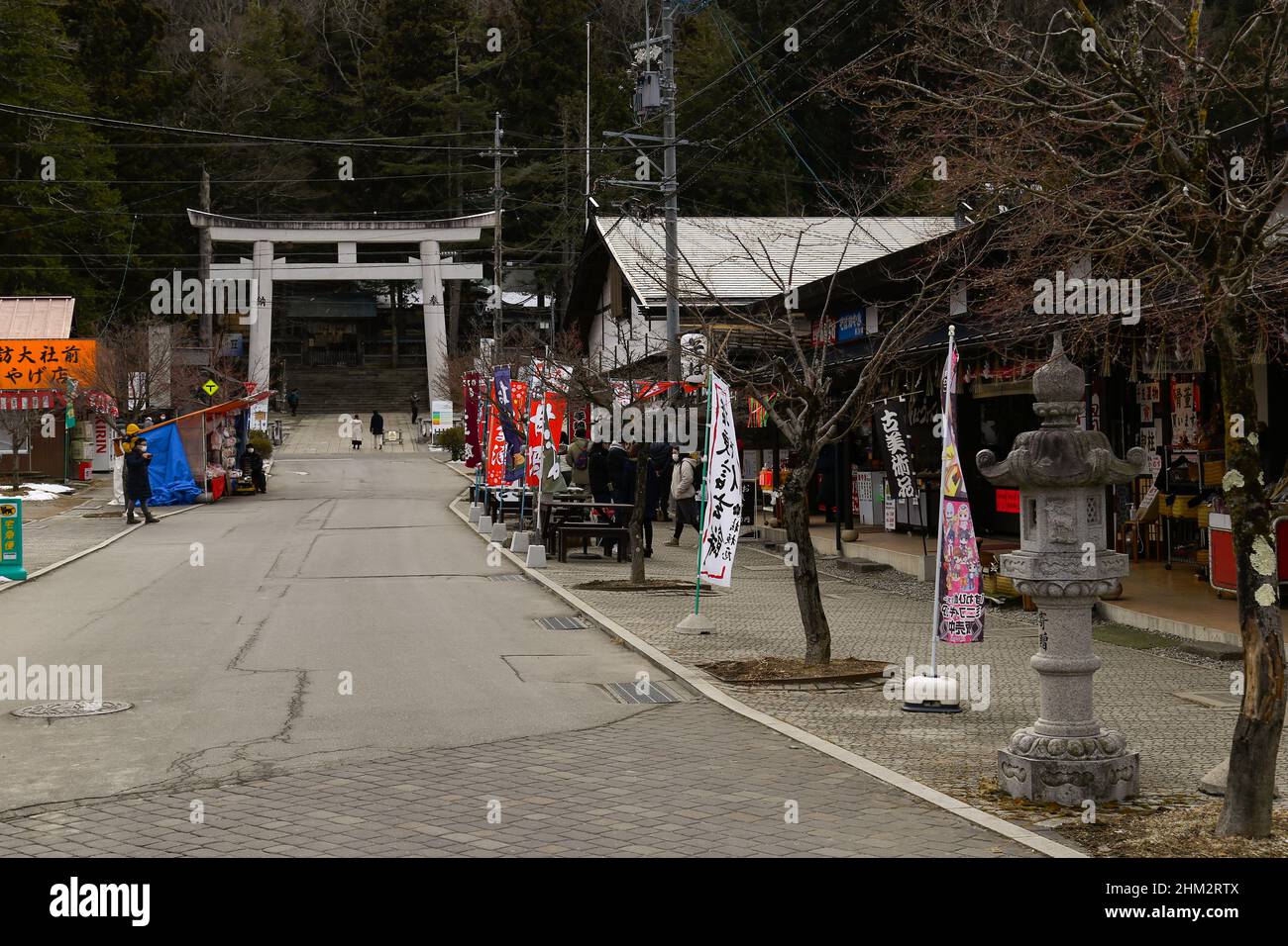 suwa, nagano, japan, 2022/06/02 , Entrance of one of Suwa Grand Shrine ...