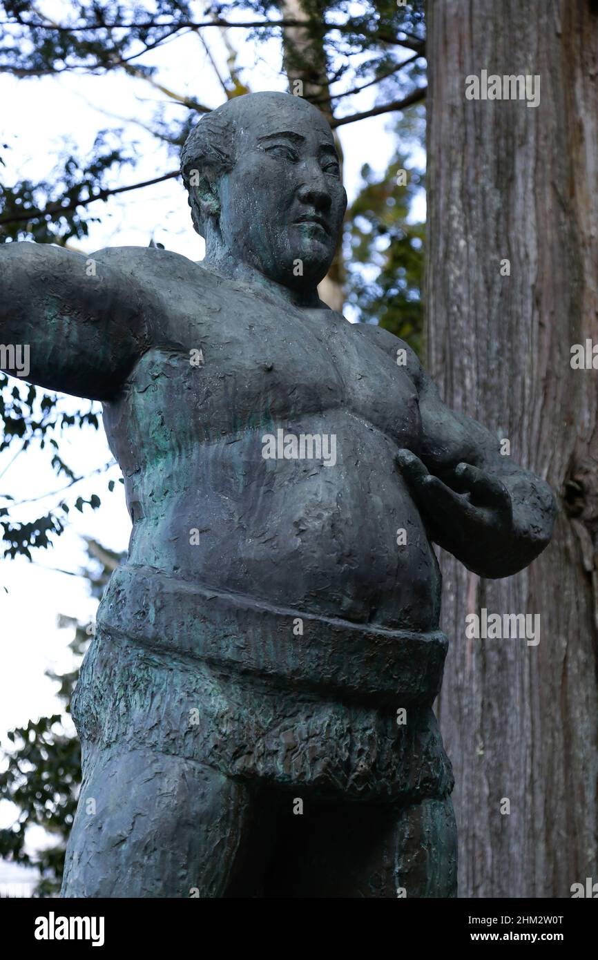 suwa, nagano, japan, 2022/06/02 , Sumo champion statue at Suwa Grand ...