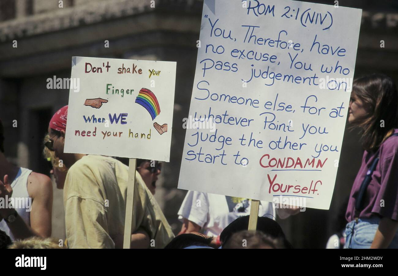 Austin Texas USA: Supporters of LGBTQ rights rally at the Texas Capitol ...