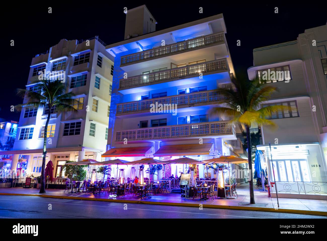 Miami Beach, FL, USA - February 2, 2022: Night photo Miami Beach Ocean ...