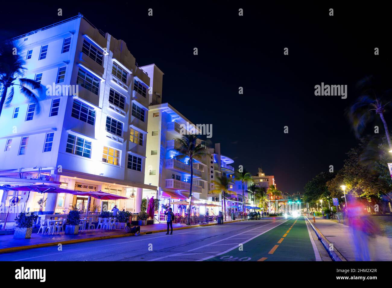 Miami Beach, FL, USA - February 2, 2022: Night photo of Miami Beach ...