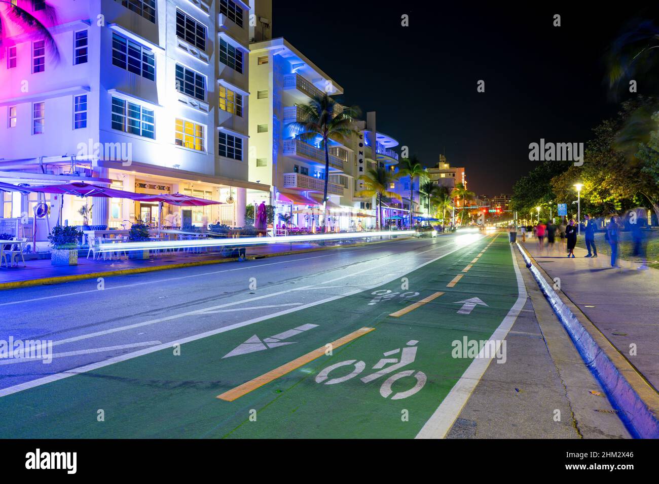 Miami Beach, FL, USA - February 2, 2022: Night photo of Miami Beach ...