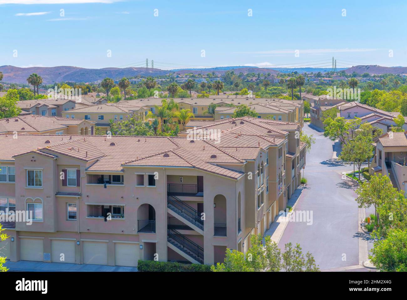 Apartment complex buildings with attached garage on the ground floor at ...