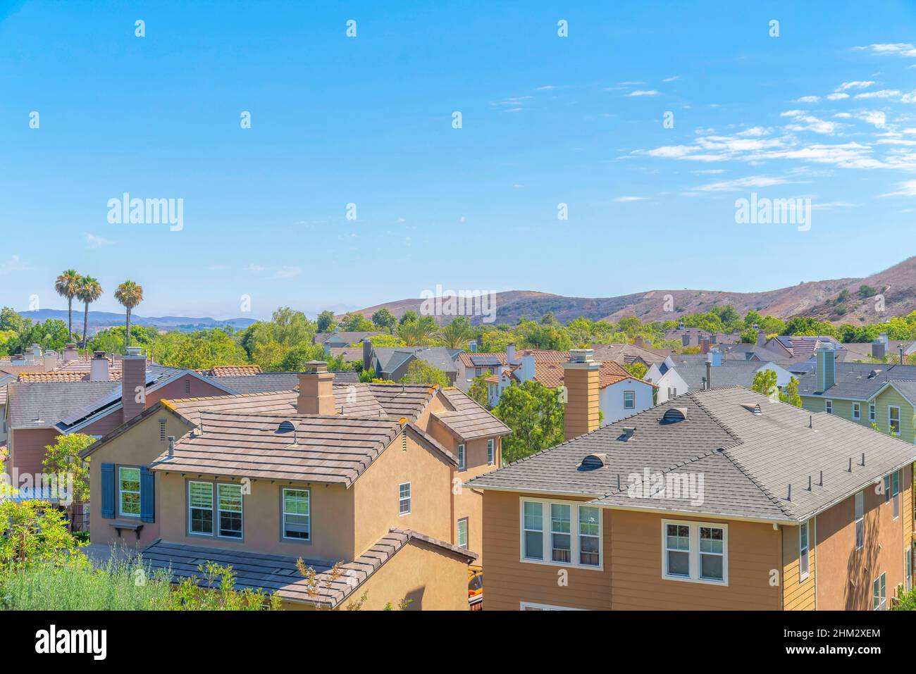 Ladera Ranch neighborhood with asphalt composite shingles roofs Stock ...