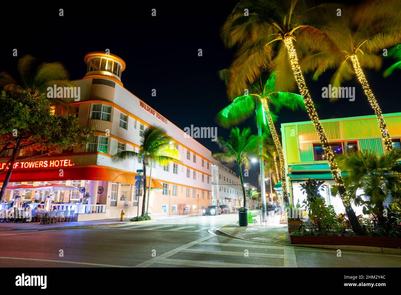 Miami Beach, FL, USA - February 2, 2022: Image at intersection of Ocean ...