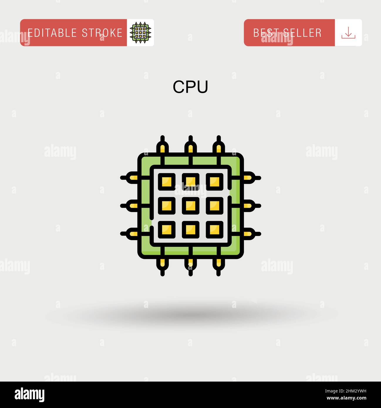 Cpu Simple vector icon Stock Vector Image & Art - Alamy