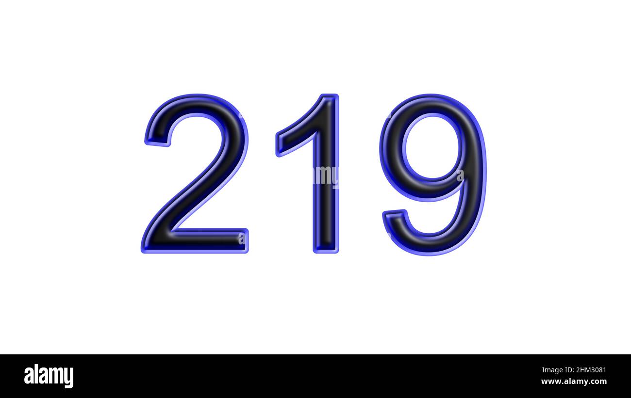 blue 219 number 3d effect white background Stock Photo - Alamy
