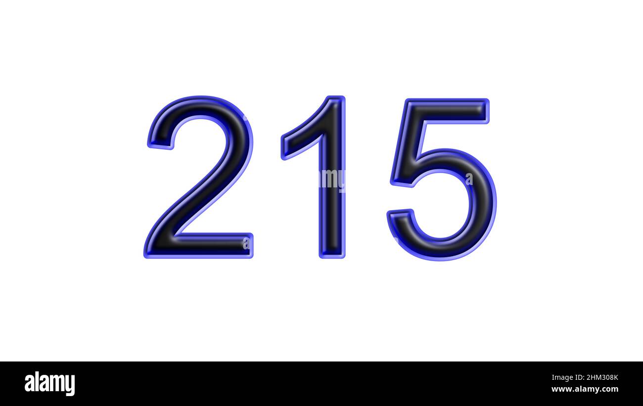 blue 215 number 3d effect white background Stock Photo - Alamy