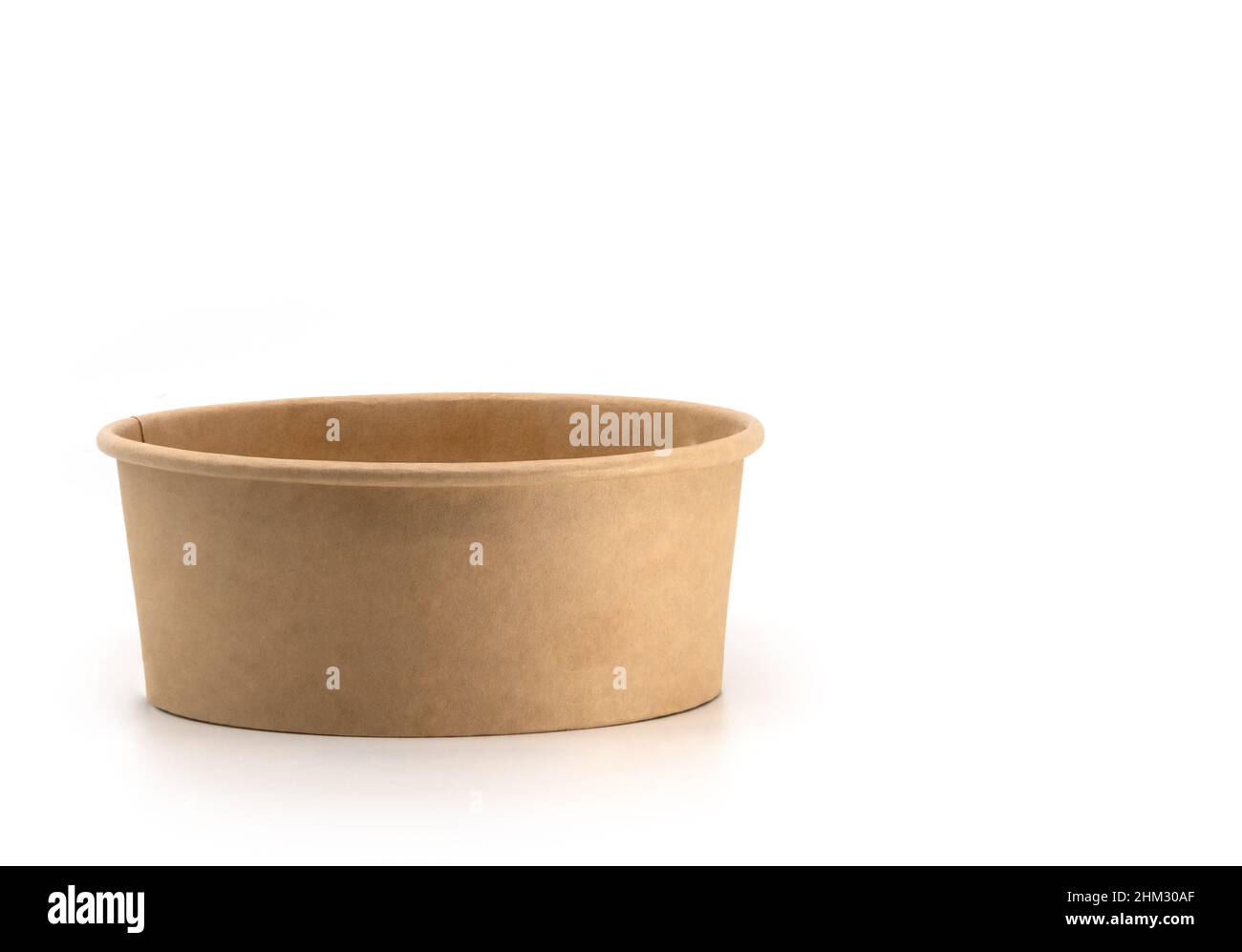 Empty paper food box, brown box with round shape, front view image ...