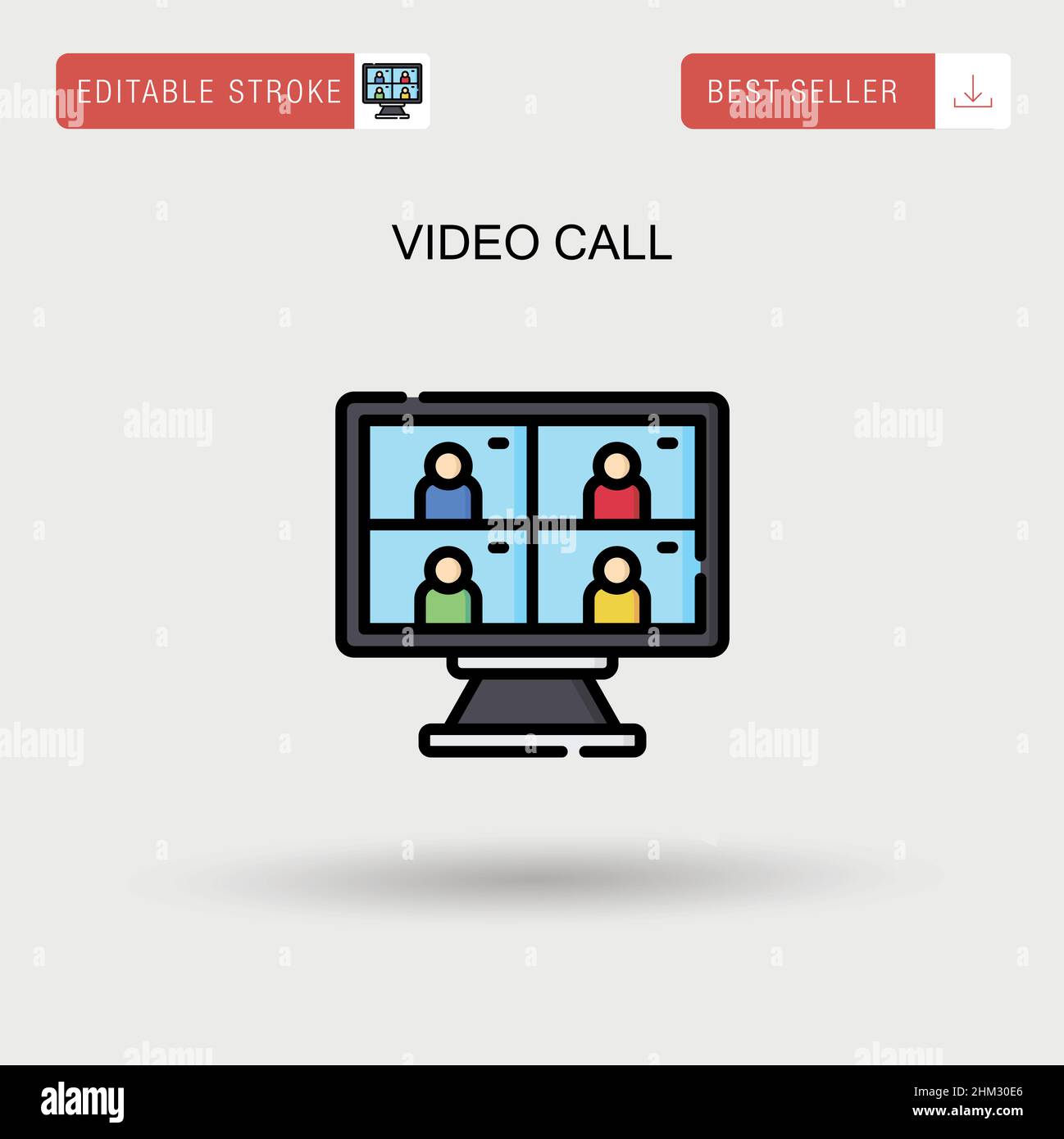 Online video call computer Stock Vector Images - Alamy