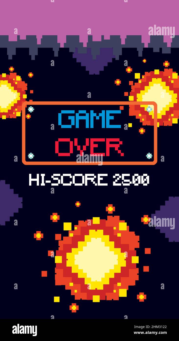 Retro pixel space game interface illustration Stock Vector Image & Art ...