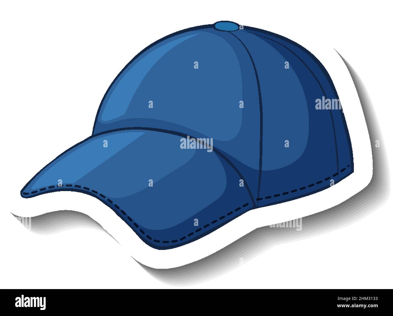 Blue baseball cap in cartoon style illustration Stock Vector Image ...