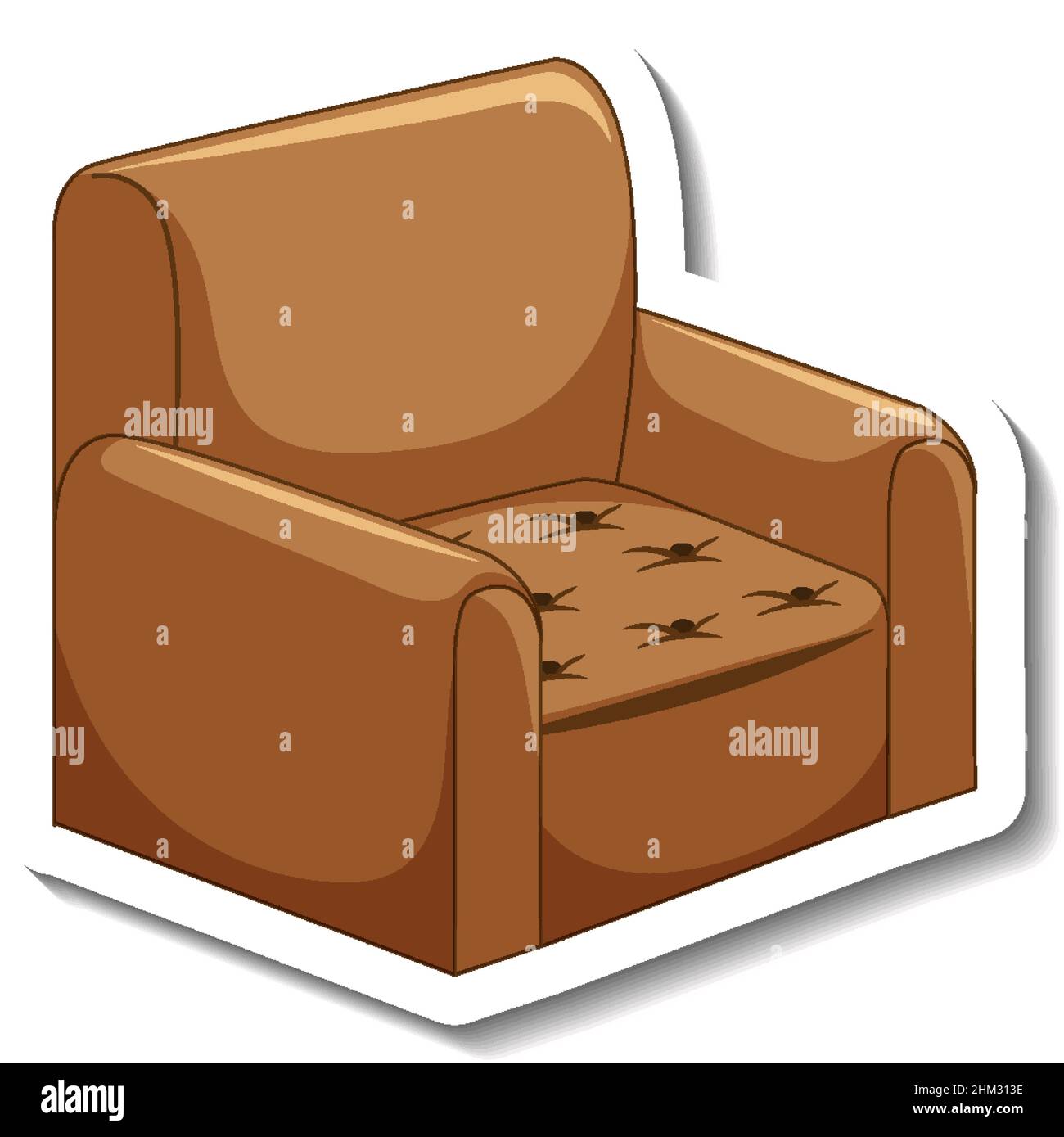 Brown vintage sofa isolated illustration Stock Vector Image & Art - Alamy