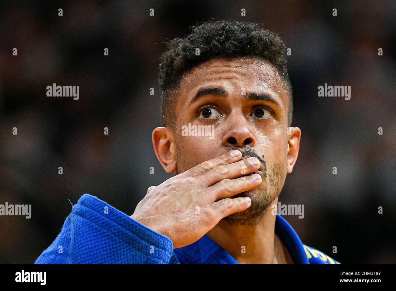 Men's -81 kg, Sami Chouchi of Belgium competes during the Paris Grand ...