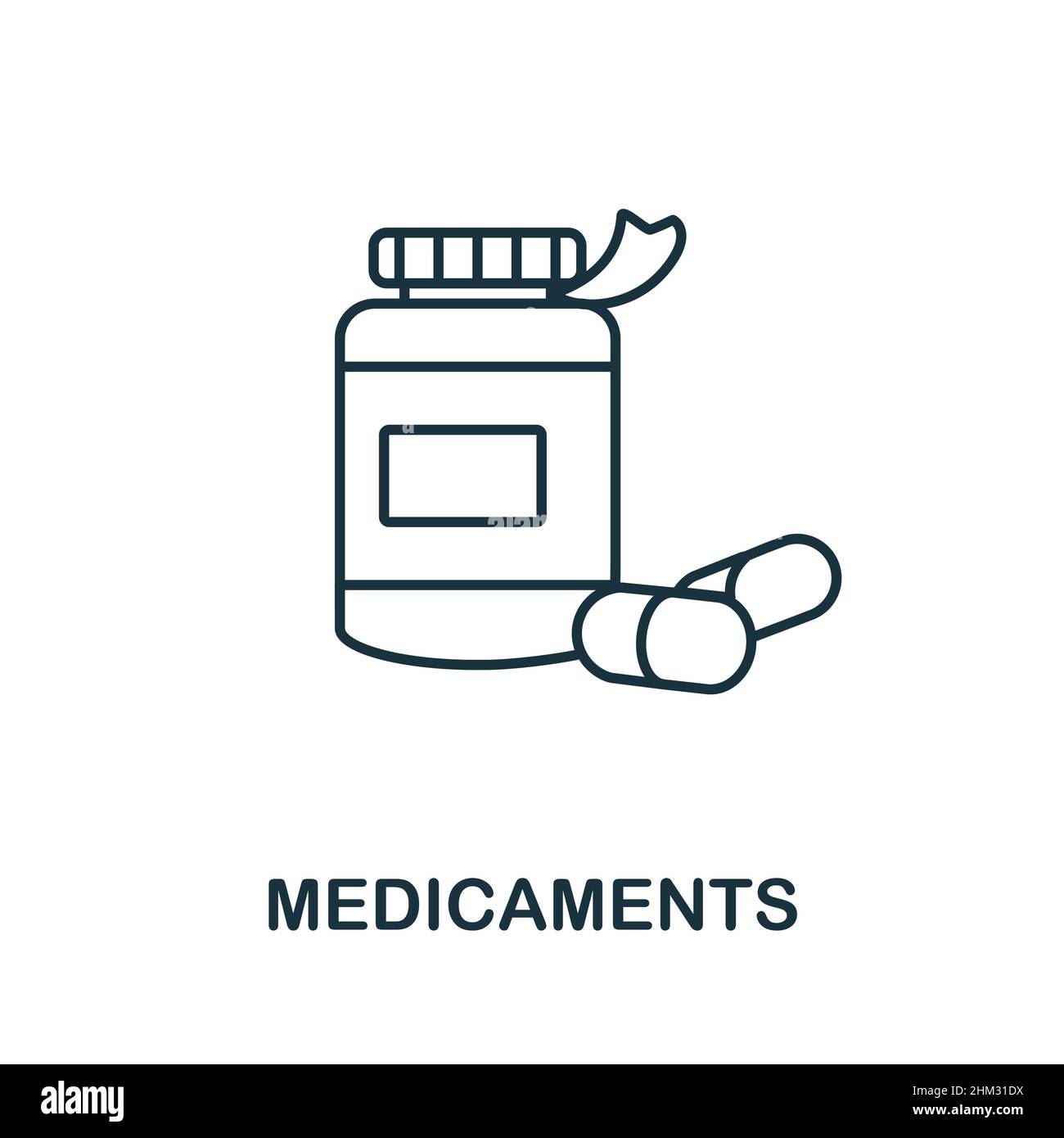 Medicaments icon line element hi-res stock photography and images - Alamy