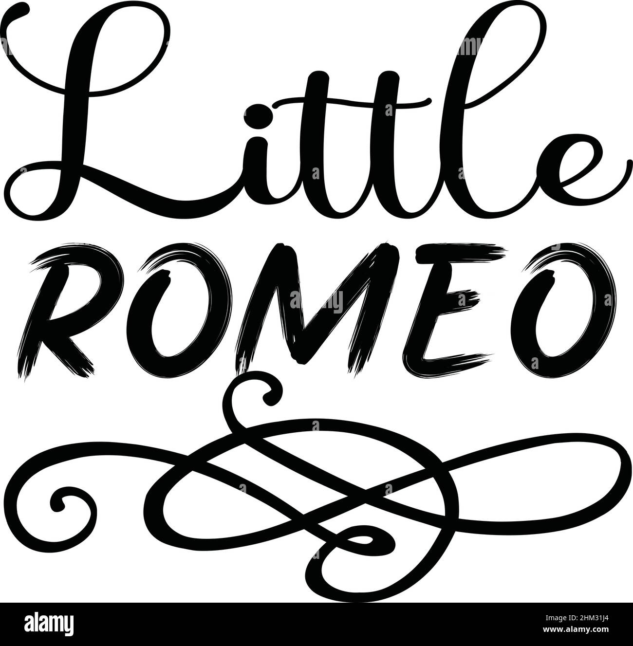 little romeo valentine day t shirt monogram text vector template Stock ...