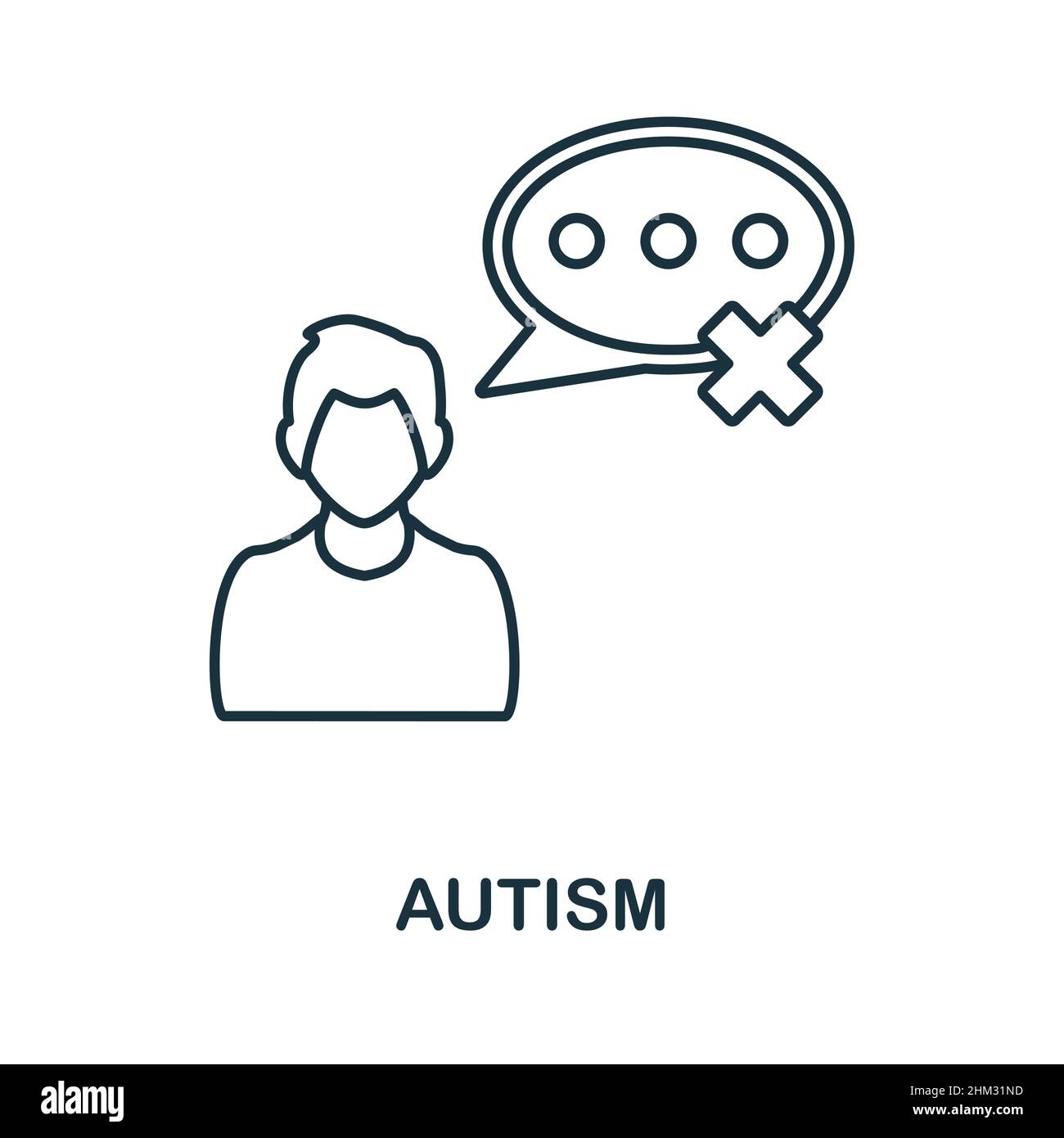 Autism icon. Line element from psychotherapy collection. Linear Autism ...