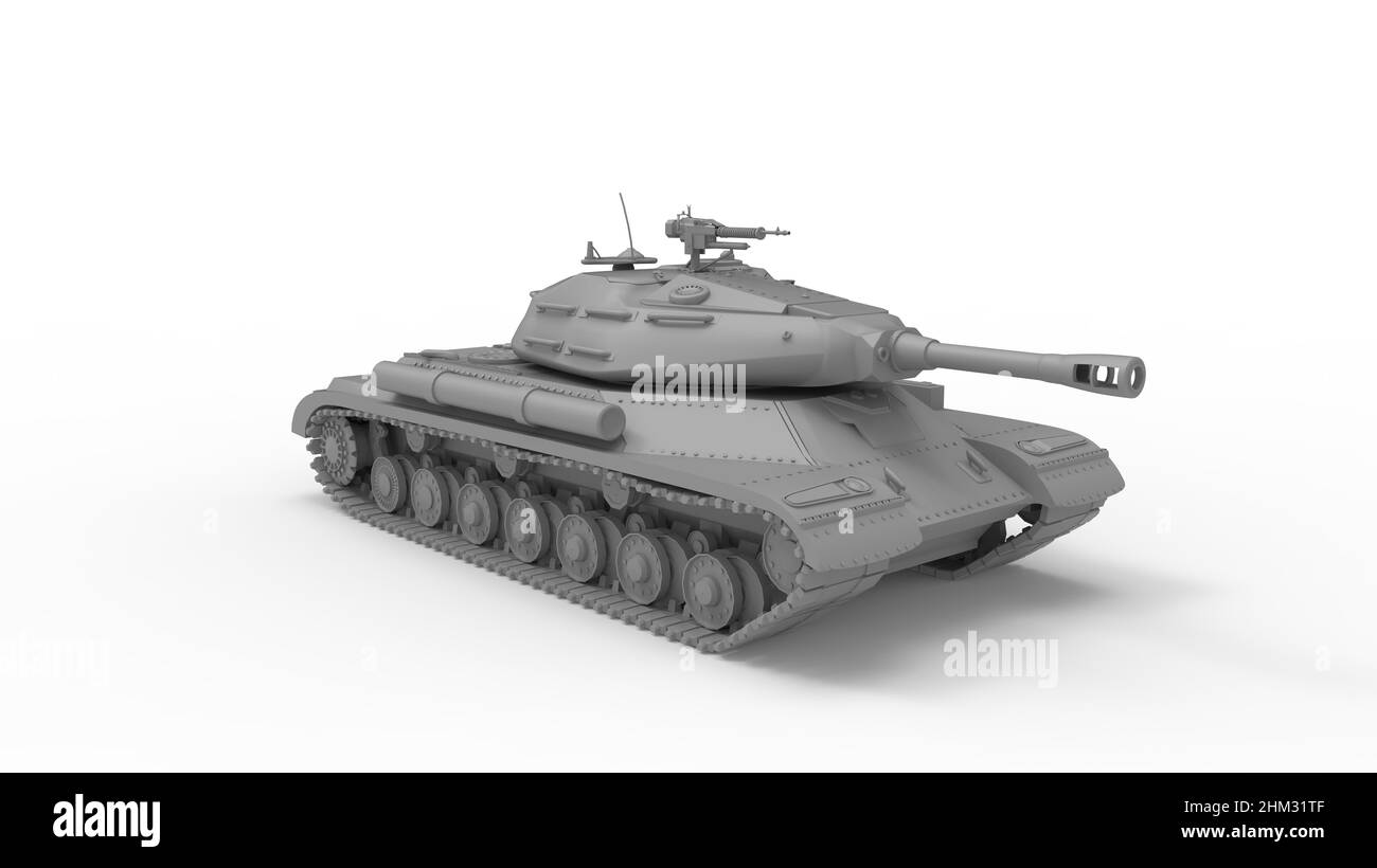 3D rendering of a battle tank, armored world war 2 military vehicle ...