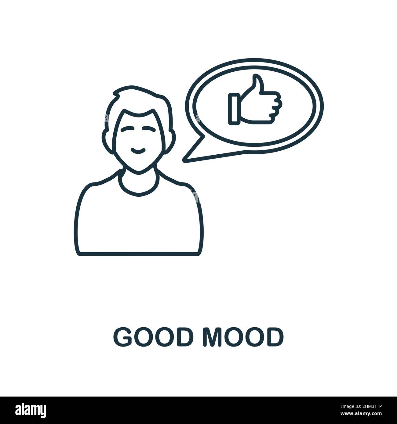 Good Mood icon. Line element from psychotherapy collection. Linear Good ...