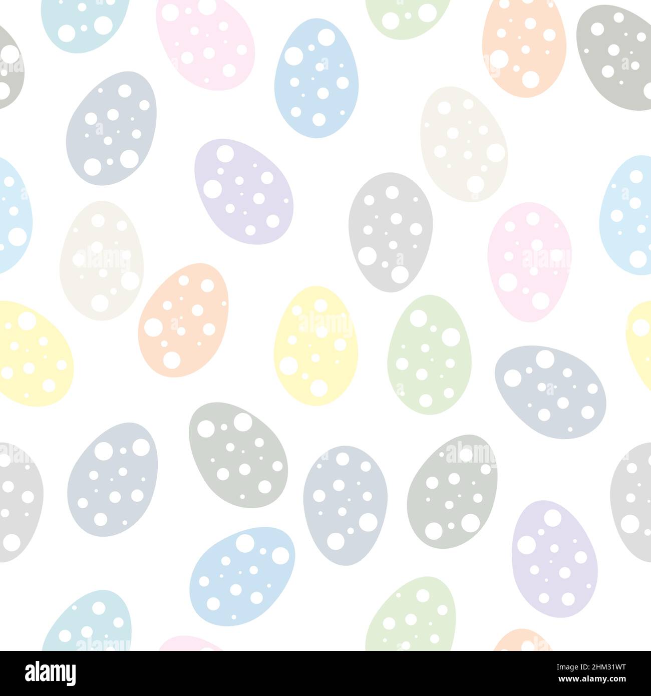 Bright colored dotted easter eggs seamless pattern simple flat vector ...