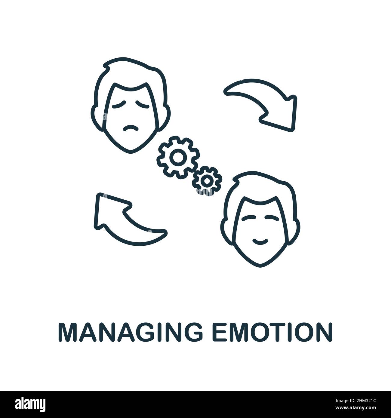 Managing Emotion icon. Line element from psychotherapy collection ...