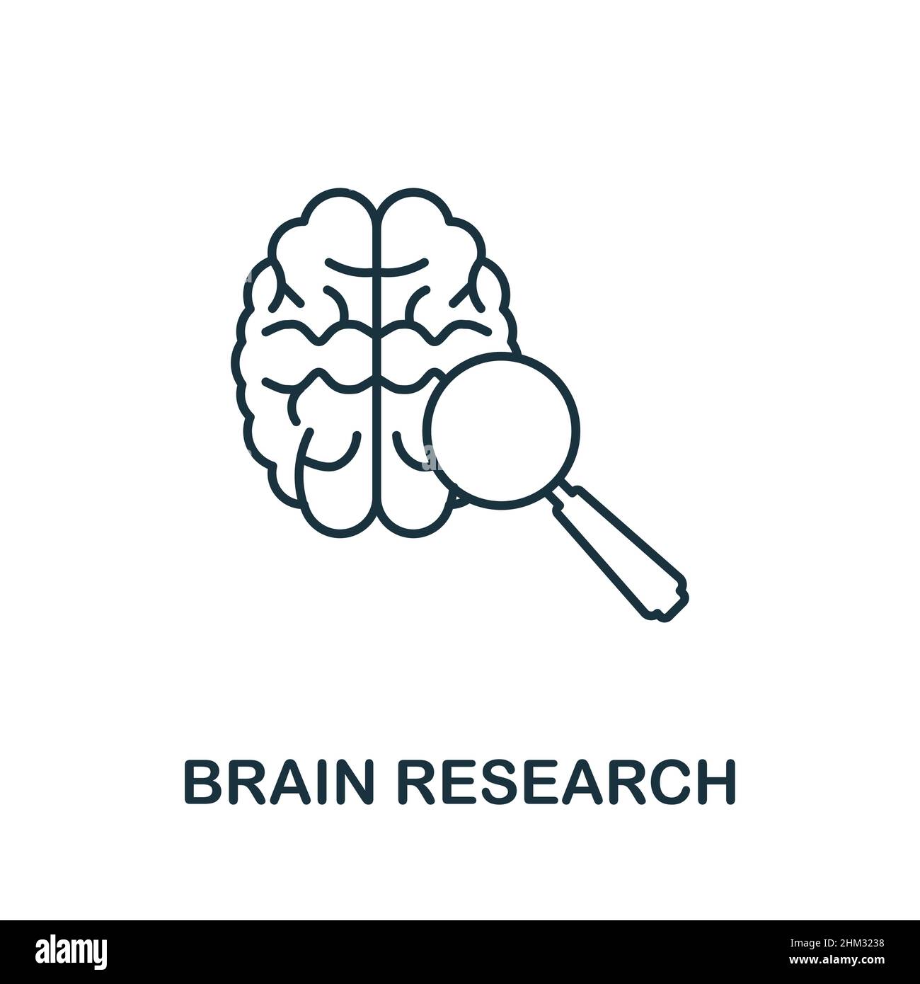 Brain Research icon. Line element from psychotherapy collection. Linear ...