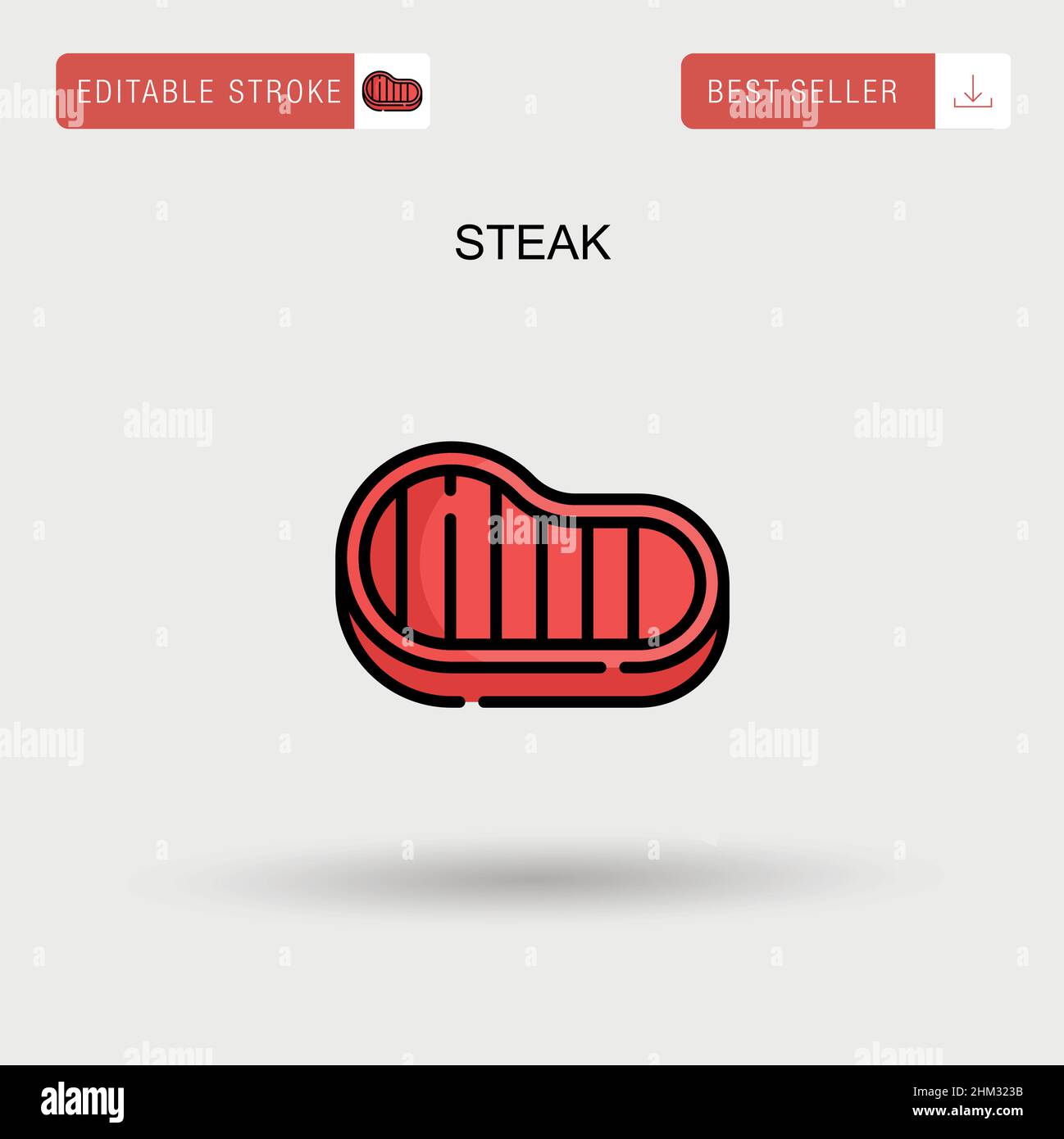 Steak Simple vector icon Stock Vector Image & Art - Alamy