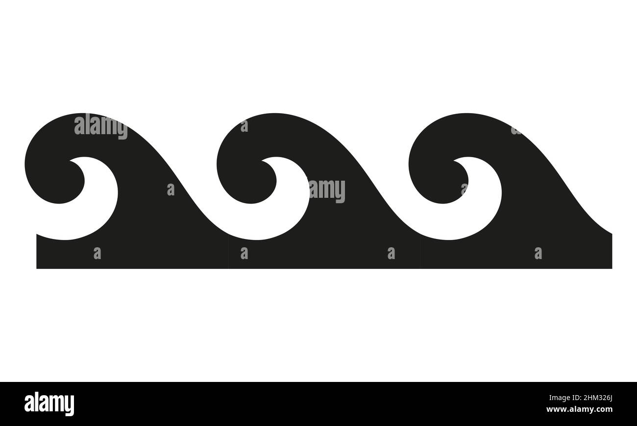 Greek Wave beach vector illustration design logo Stock Vector Image ...