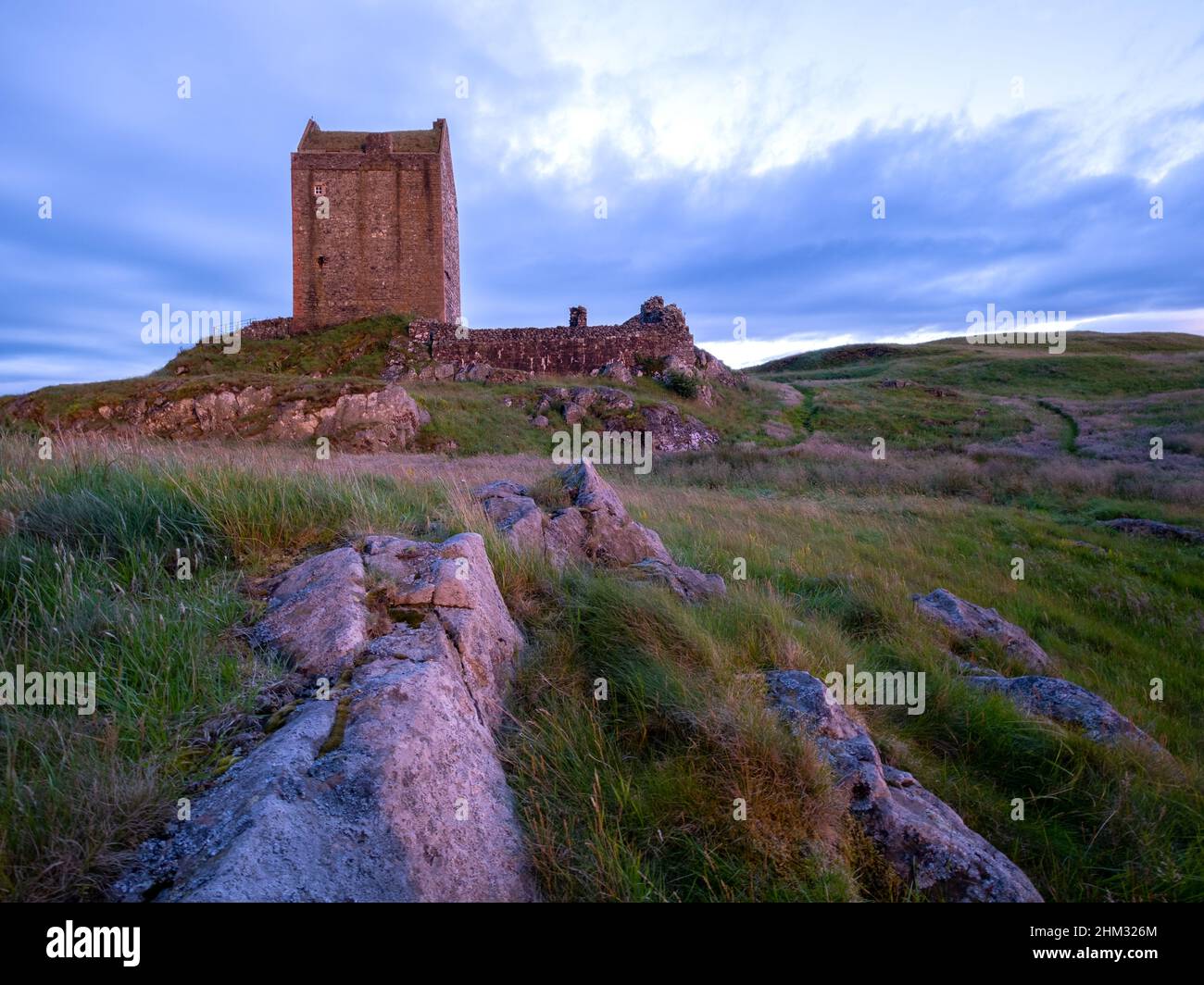 The dramatic ruins of Smailhome Tower in Kelso, Scotland Stock Photo ...