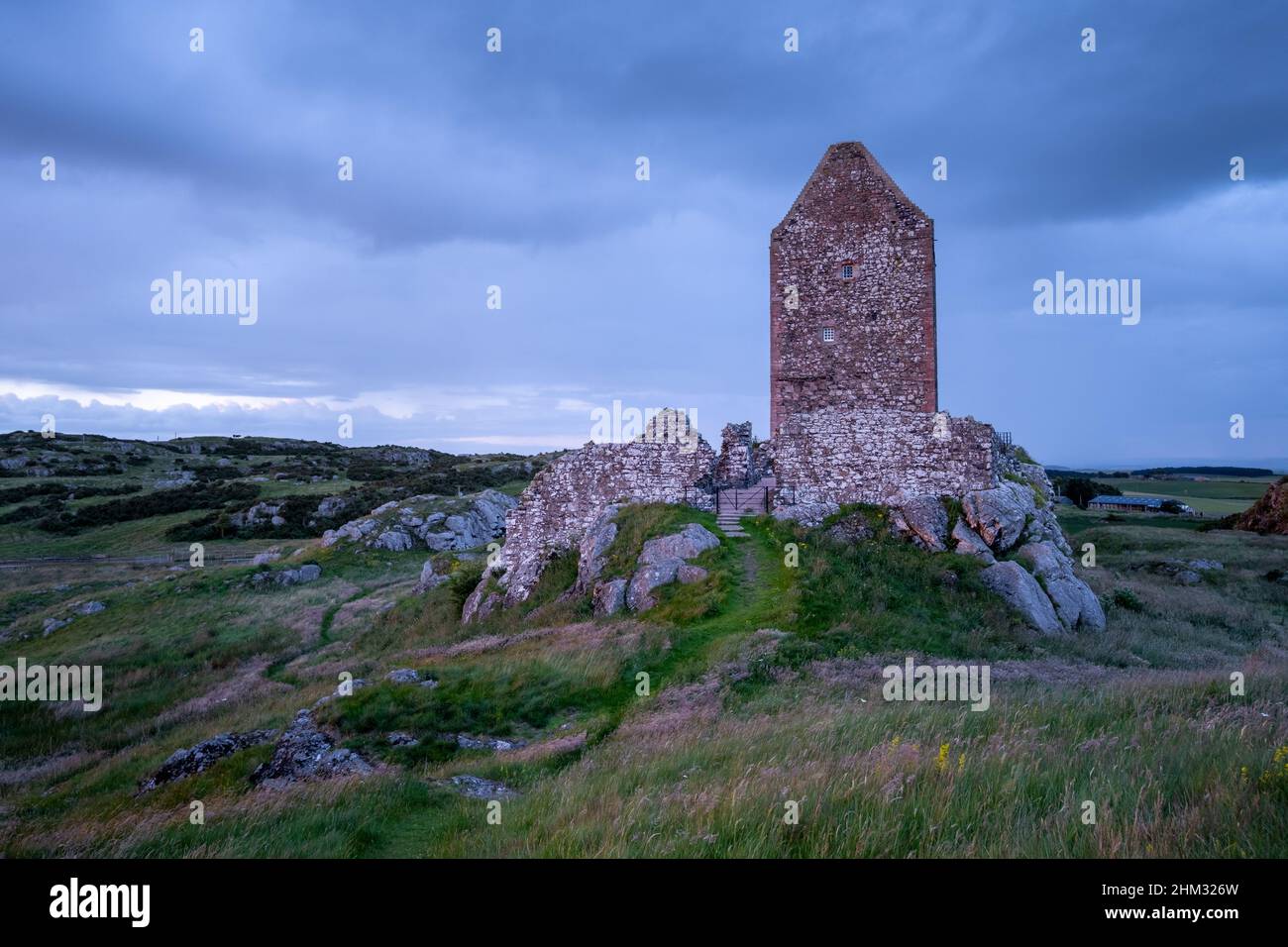 The dramatic ruins of Smailhome Tower in Kelso, Scotland Stock Photo ...