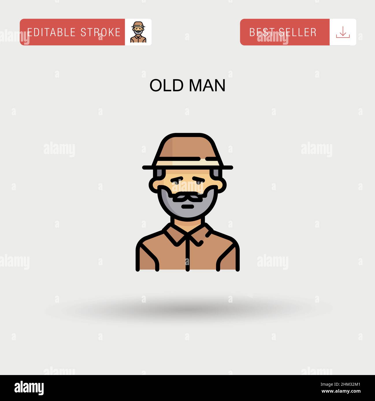 Old man Simple vector icon Stock Vector Image & Art - Alamy