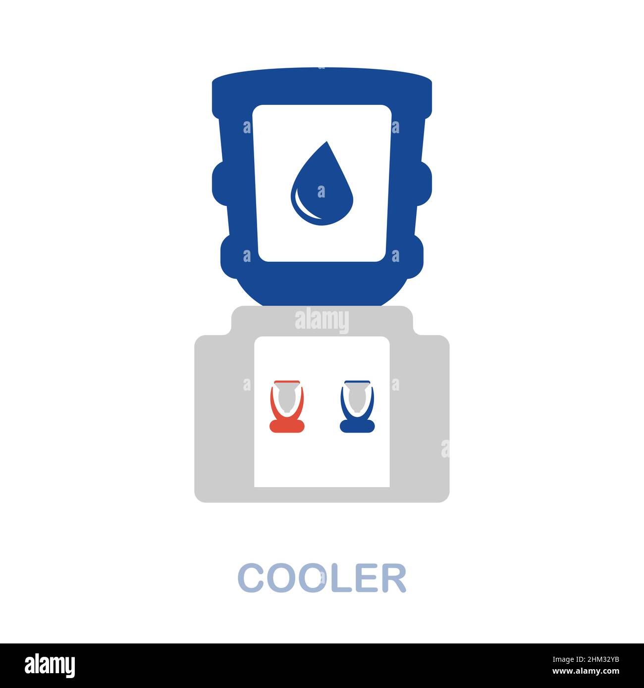 Cooler flat icon. Colored element sign from office tools collection ...