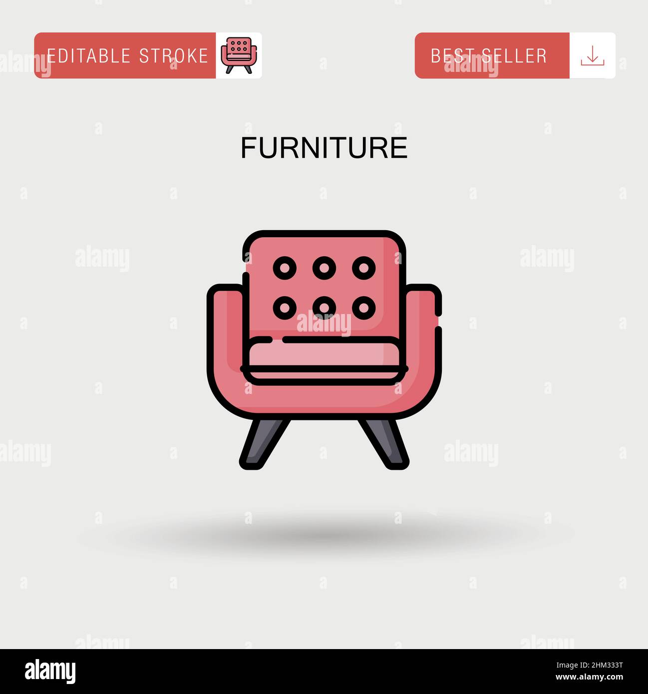 Furniture interior outline flat Stock Vector Images - Alamy