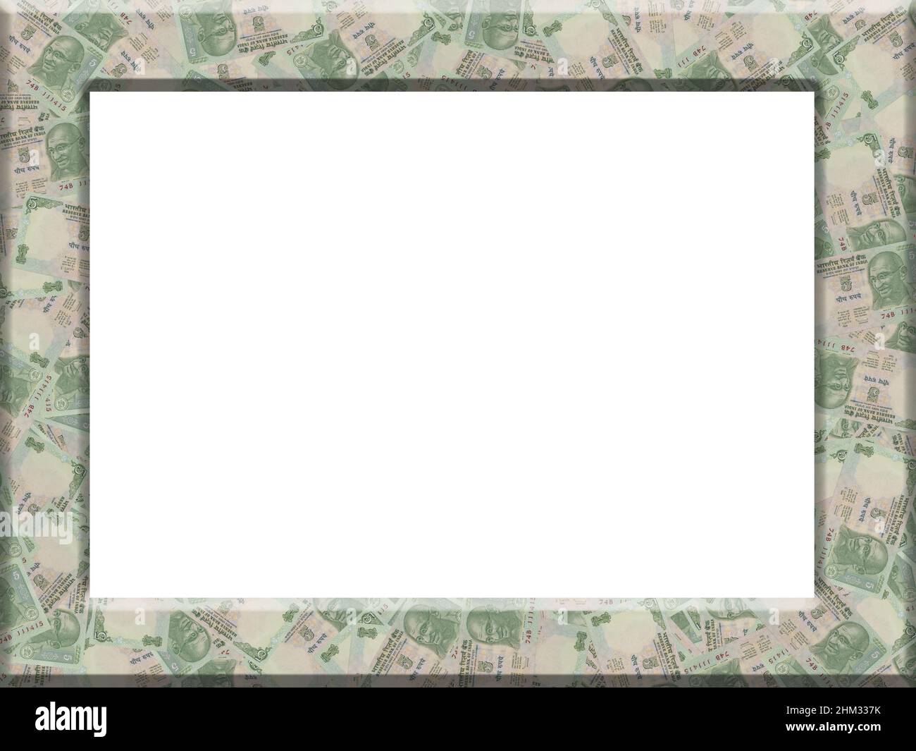 Illustration of an empty money frame isolated on a white for montage or ...