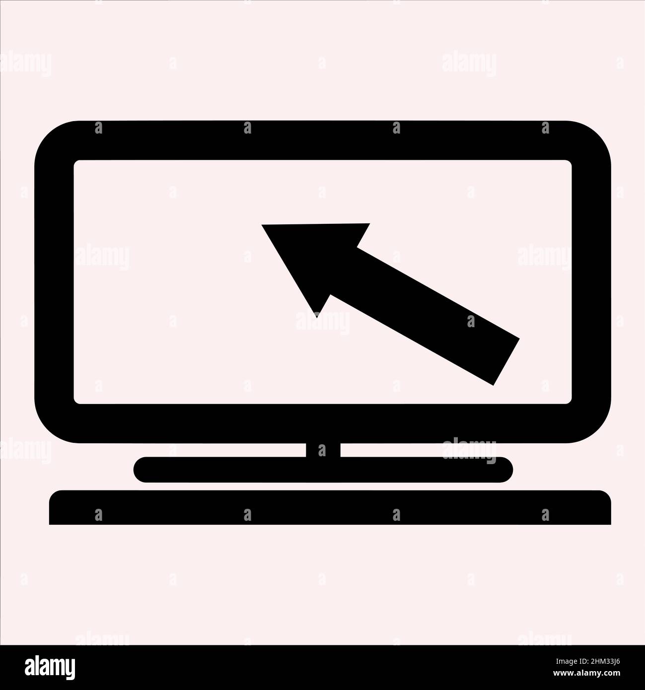 A laptop with an isolated pointer or cursor icon. Laptop screen ...