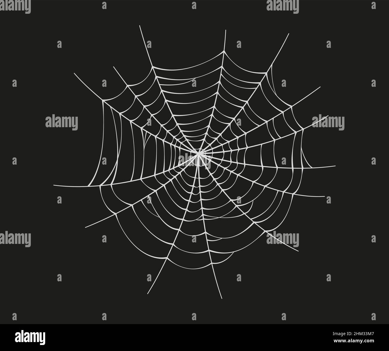Scary spider web. White cobweb silhouette isolated on black background ...