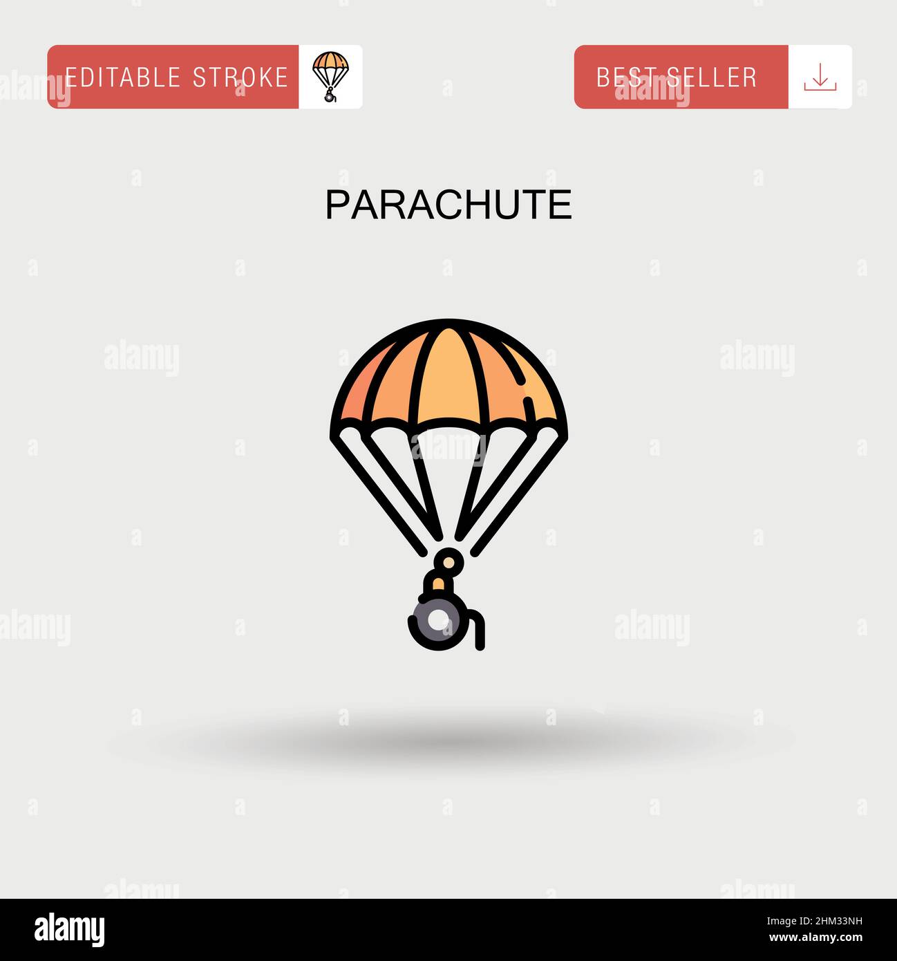 Parachute Simple vector icon Stock Vector Image & Art - Alamy