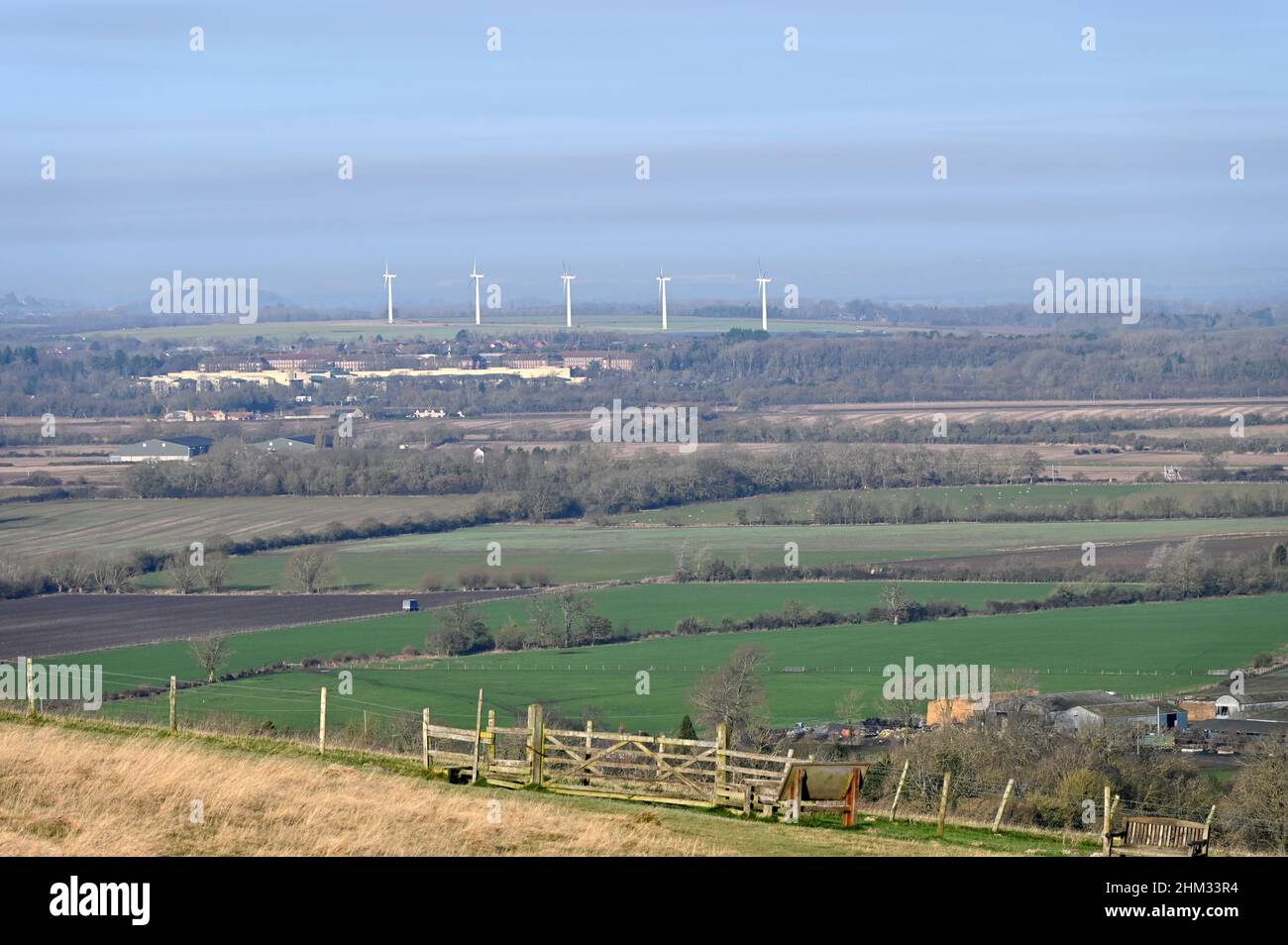 View of Westmill Wind Turbines at Watchfield near Swindon from the ...