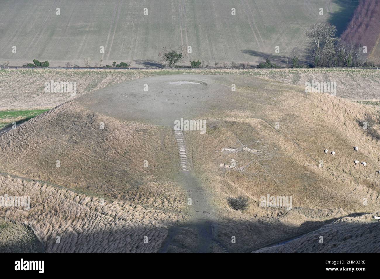 Dragon Hill, a man shaped chalk outcrop near White Horse Hill ...