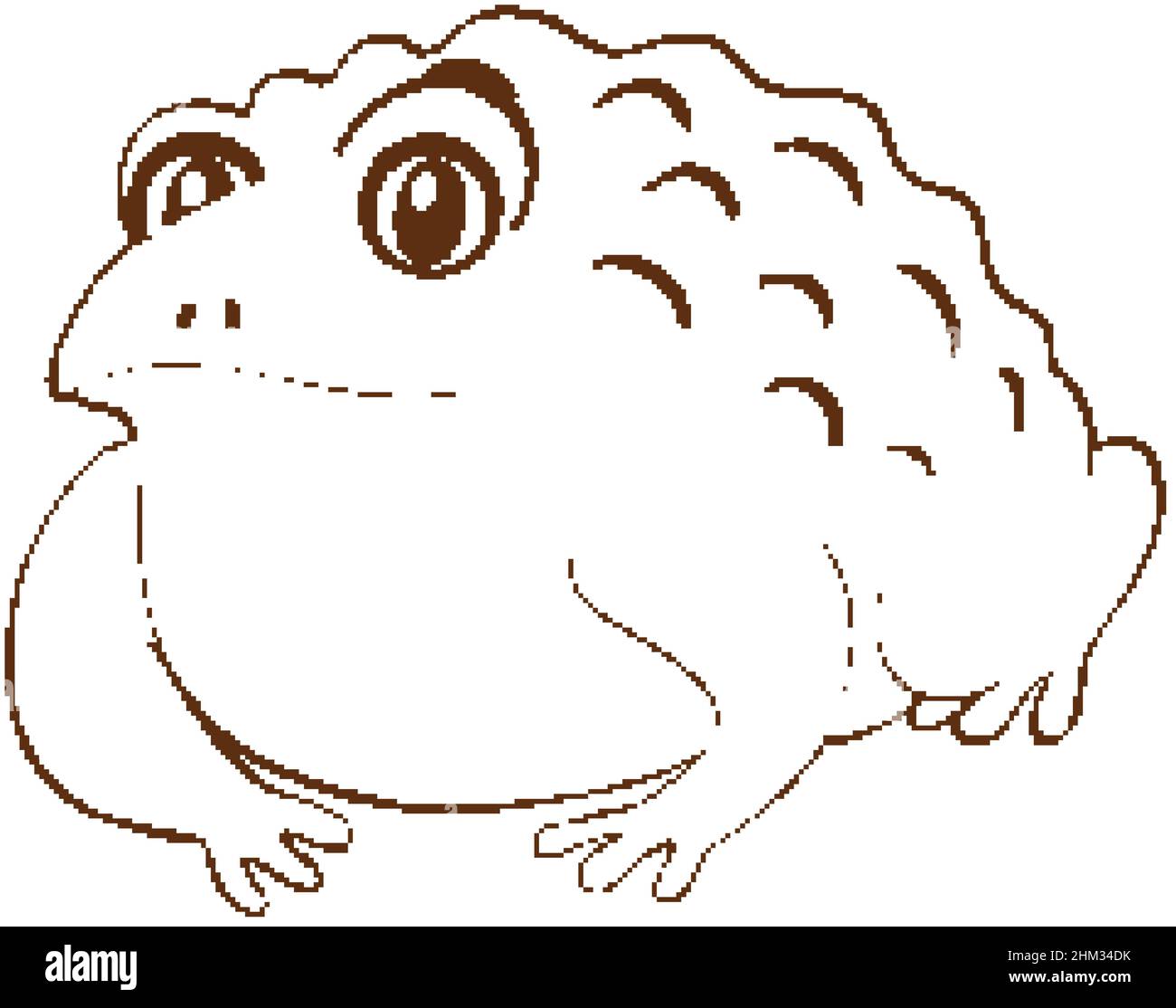 Frog in doodle simple style on white background illustration Stock ...