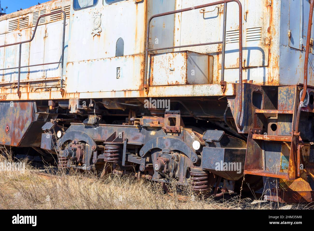 Old rusty steam locomotive. The crisis in Ukraine, the fall of the ...