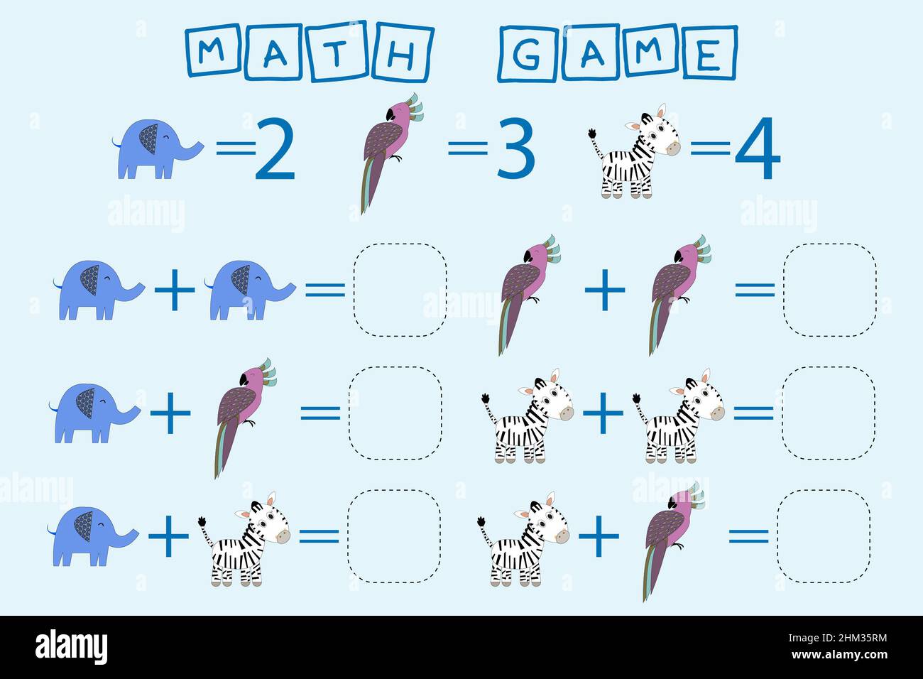 worksheet vector design, task to calculate the answer and connect to ...