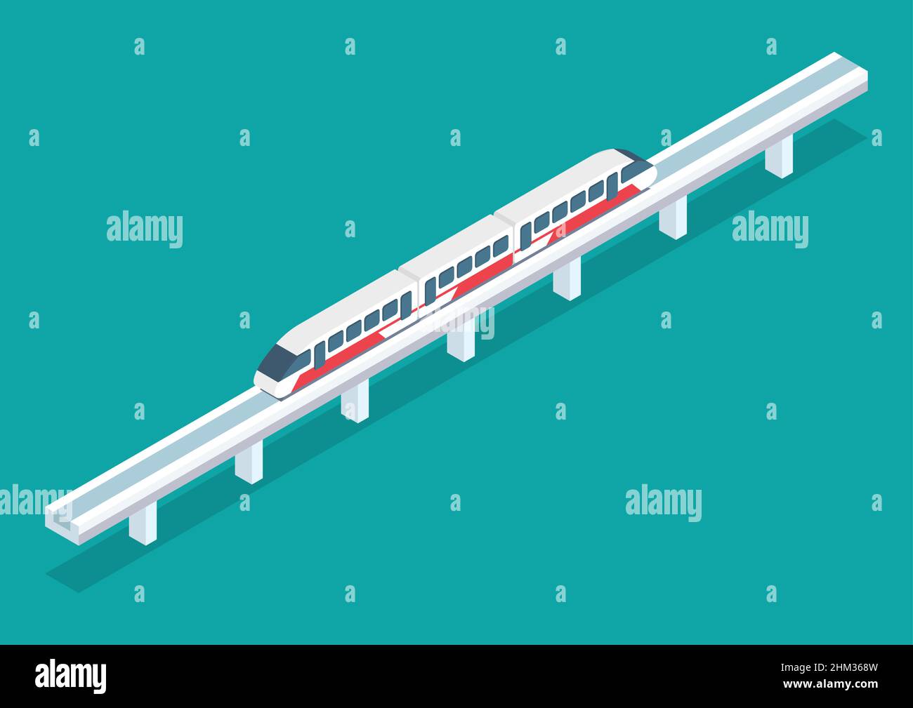 Isometric Modern High Speed Train. Vector Illustration Stock Vector ...