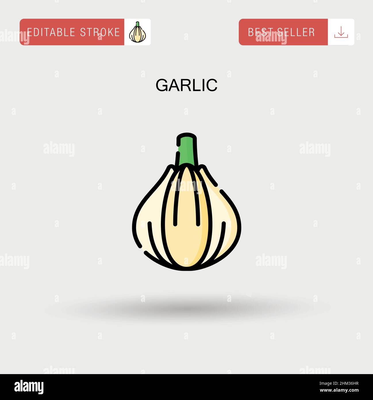 Garlic Simple vector icon Stock Vector Image & Art - Alamy
