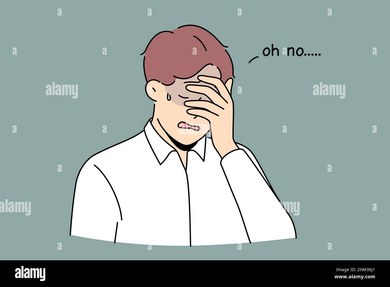 Grief crying and depression concept. Portrait of sad disappointed man ...