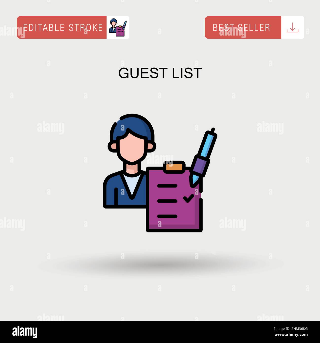 Guest list Simple vector icon Stock Vector Image & Art - Alamy